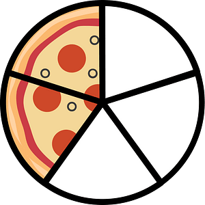 Pizza Fractions 5:5 clipart. Free download transparent .PNG | Creazilla