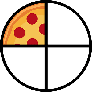 Pizza Fractions 1:4 clipart. Free download transparent .PNG | Creazilla