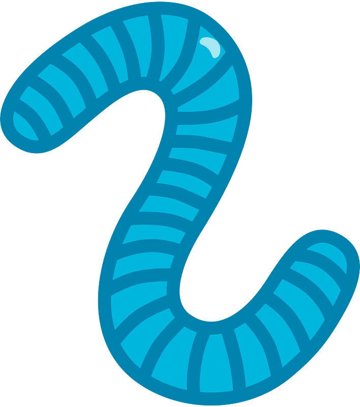 Cerulean-Blue gummy worm - Free vector clipart images on creazilla.com