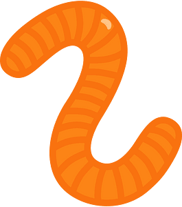Orange gummy worm - Free vector clipart images on creazilla.com