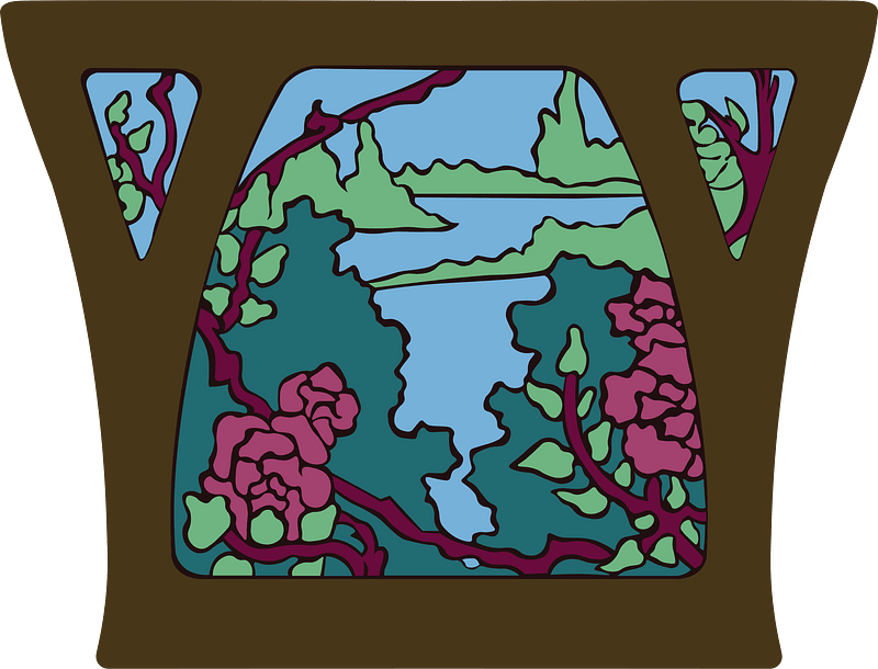 Art Nouveau stained glass after Henri Simmen - Free vector clipart ...