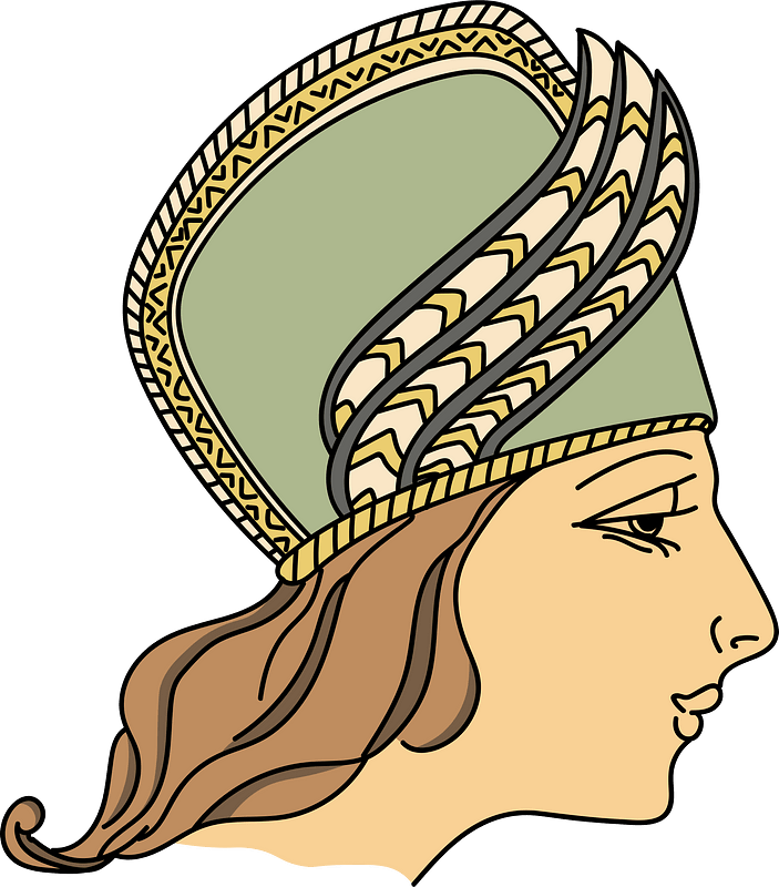 Cap with original helmet trimmed in Assyrian fashion clipart. Free ...