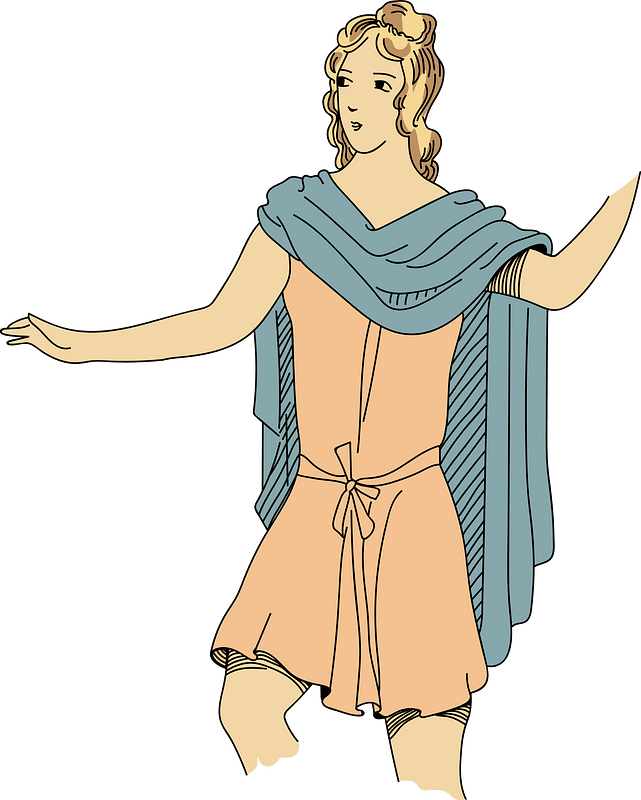 Costume of a Gallic god. Short cloak covering the shoulders and flowing ...