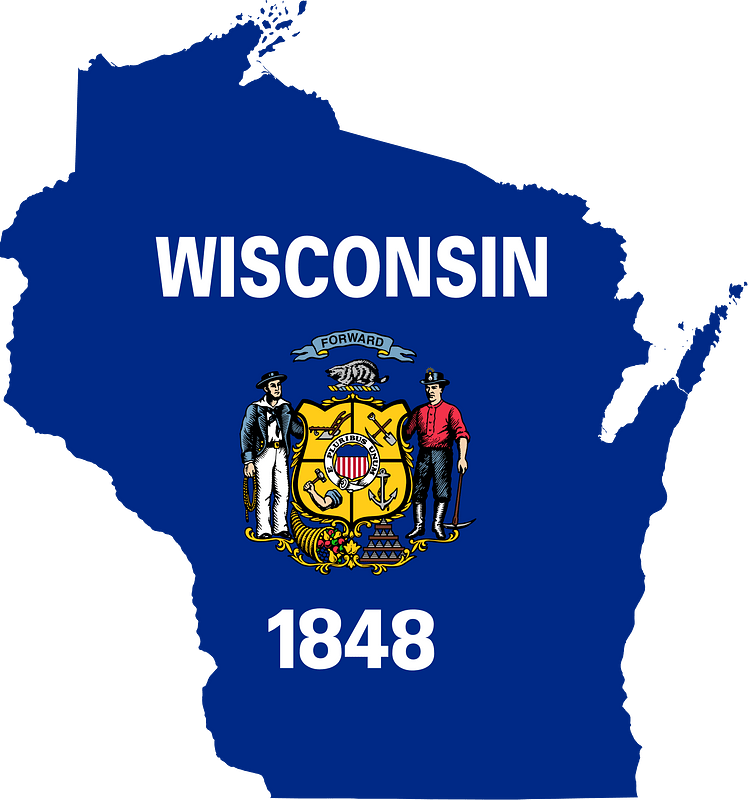 Flag map of Wisconsin - Free vector clipart images on creazilla.com
