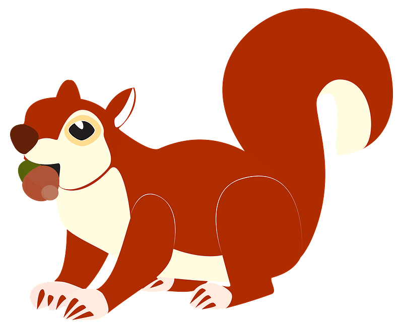 Squirrel with acorns - Free vector clipart images on creazilla.com