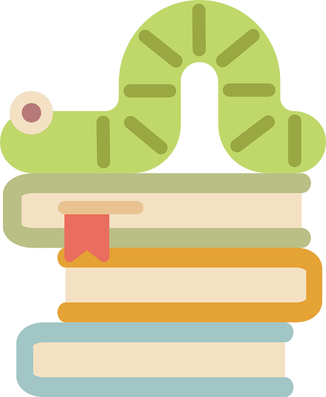 Book worm clipart. Free download transparent .PNG | Creazilla