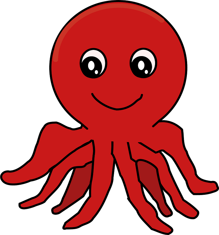 Red Round Octopus clipart. Free download transparent .PNG | Creazilla