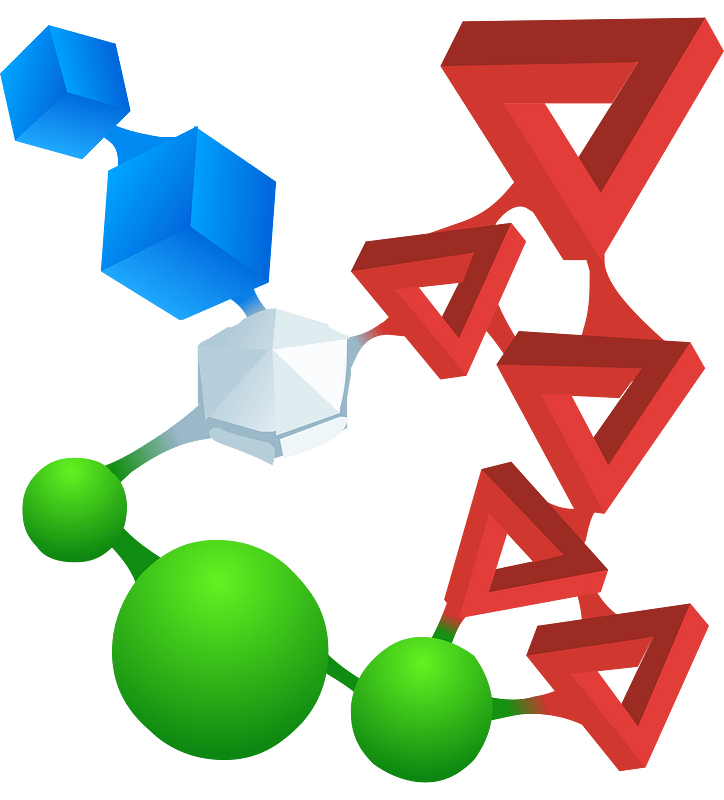 Multi color molecule - Free vector clipart images on creazilla.com