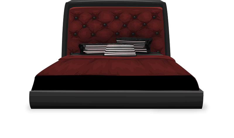 Dark red bed - Free vector clipart images on creazilla.com