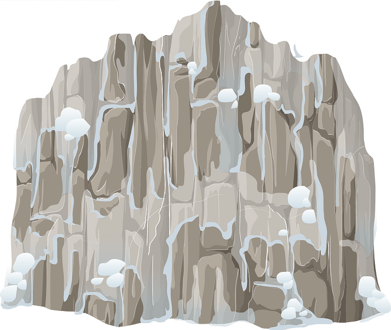 White grey snow cliff - Free vector clipart images on creazilla.com