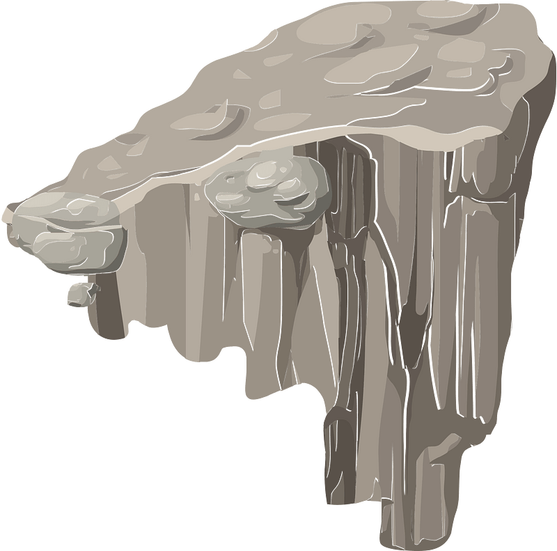 Grey rocky platform - Free vector clipart images on creazilla.com