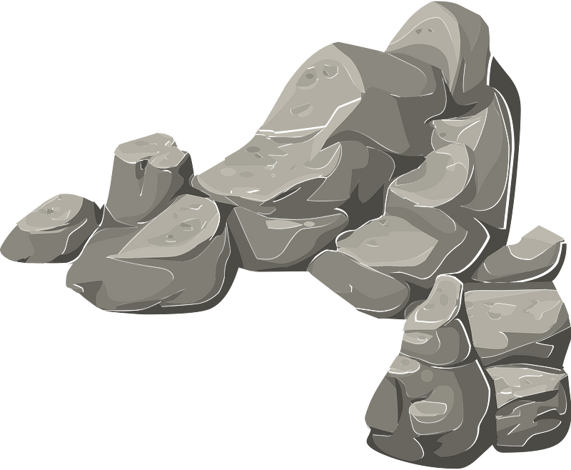 Grey rock rubble - Free vector clipart images on creazilla.com