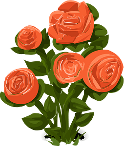 Five pink roses - Free vector clipart images on creazilla.com
