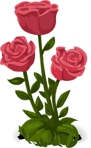 Three pink roses - Free vector clipart images on creazilla.com