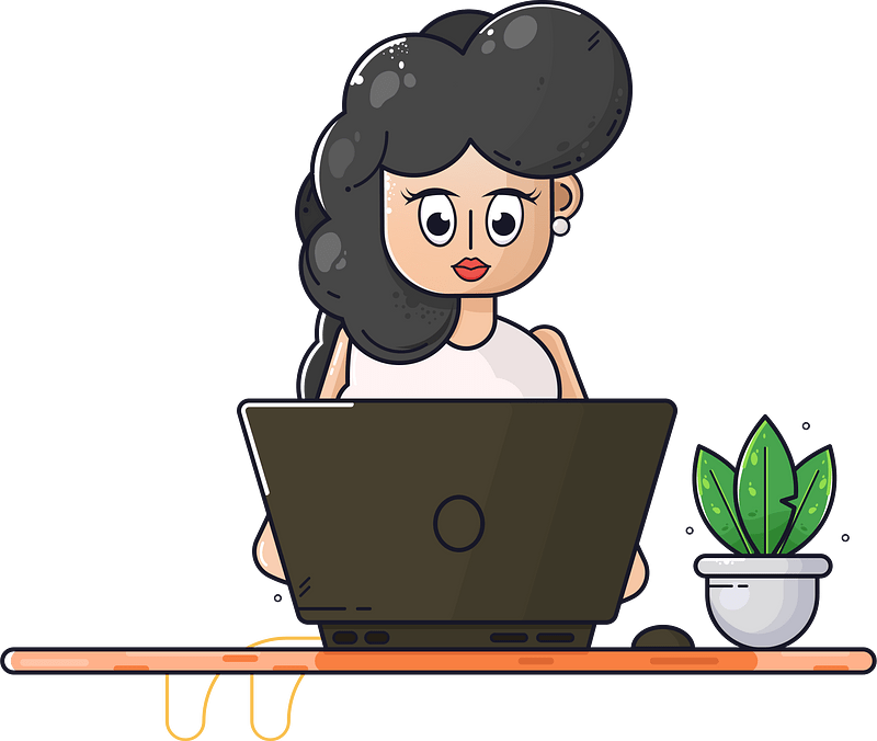 Working girl computer - Free vector clipart images on creazilla.com