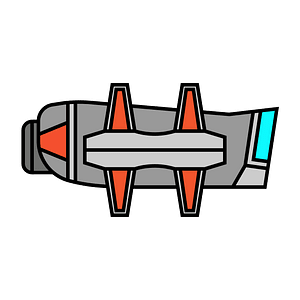 Red spaceship clipart. Free download transparent .PNG | Creazilla