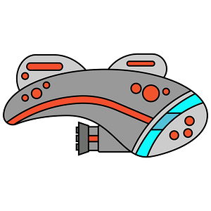 Red spaceship clipart. Free download transparent .PNG | Creazilla