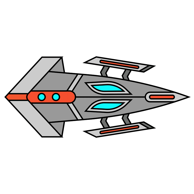 Red spaceship clipart. Free download transparent .PNG | Creazilla