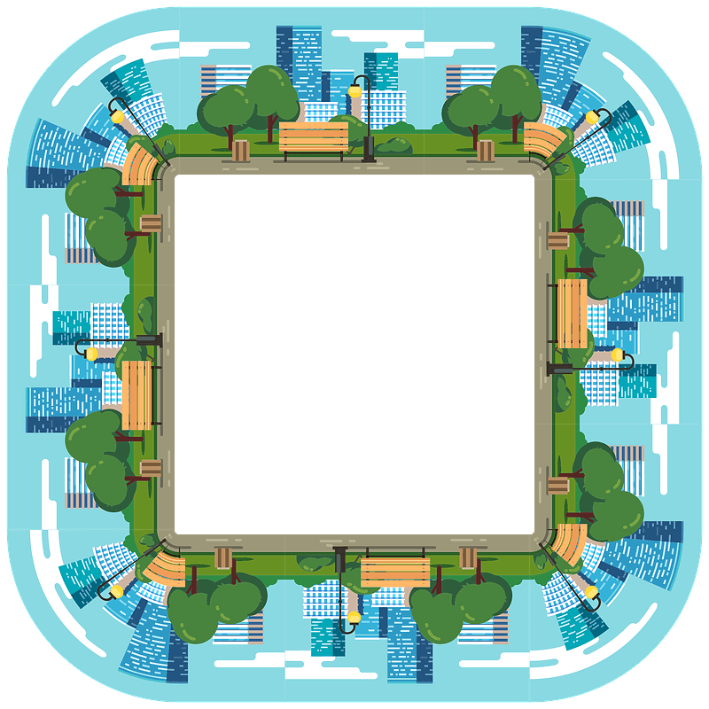 Cityscape border - Free vector clipart images on creazilla.com