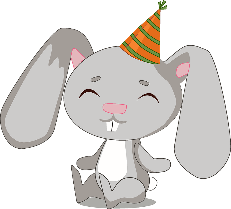 Birthday rabbit clipart. Free download transparent .PNG | Creazilla