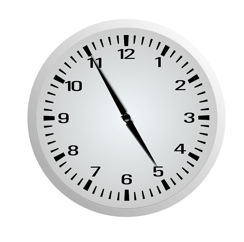 Clock Face - Four Fifty-Five - 4:55 clipart. Free download transparent ...