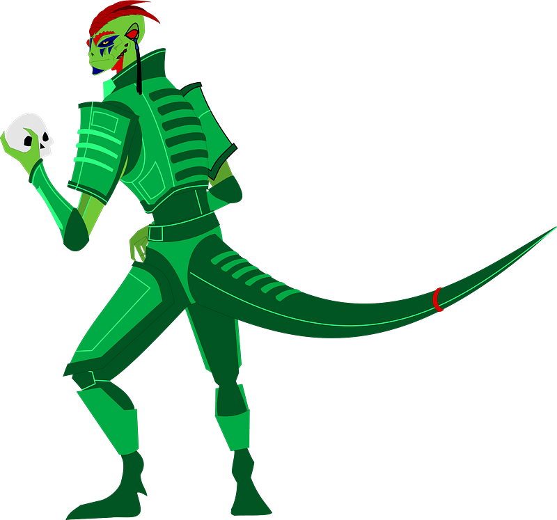 Green Robot Alien with a Tail clipart. Free download transparent .PNG ...