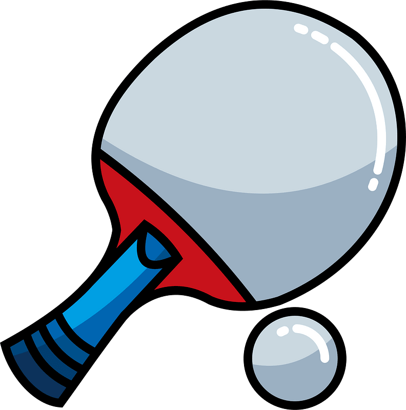 Table tennis racket and ball - Free vector clipart images on creazilla.com