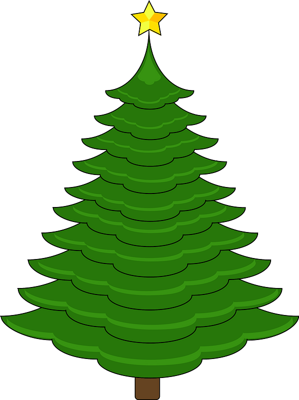 Christmas Tree Star Topper Clip Art