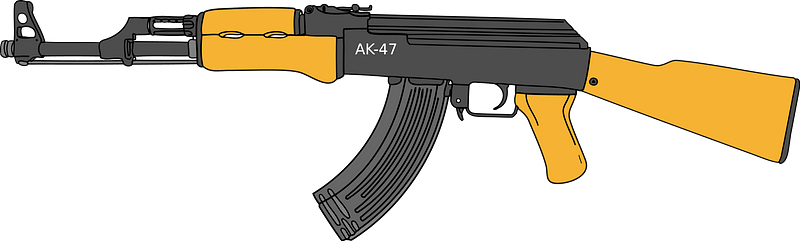 Yellow Ak 47 - Free vector clipart images on creazilla.com