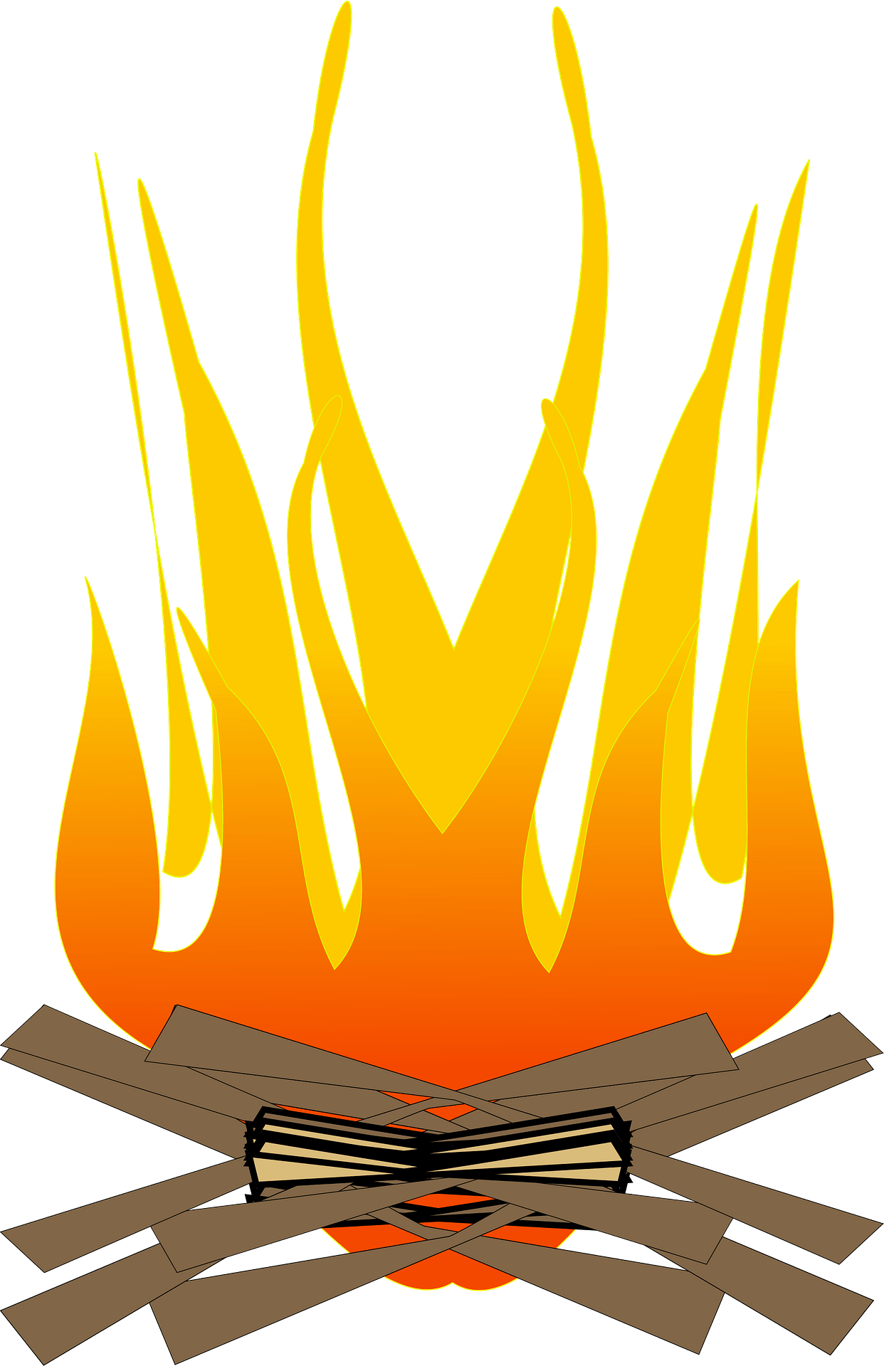 Camp Fire Flames Clipart