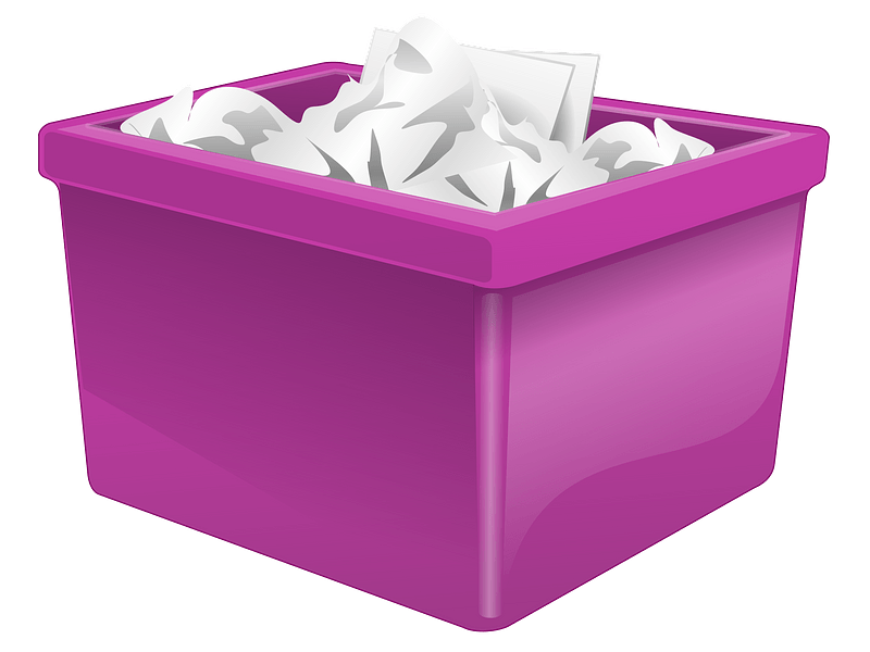 Purple Plastic Box Filled with Paper clipart. Free download transparent ...