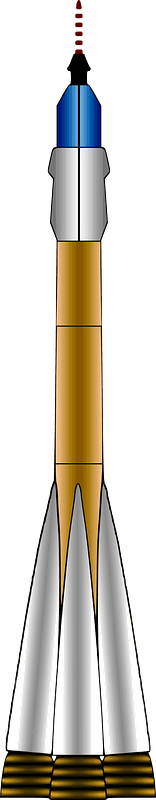 Gold and Blue Rocket - Free vector clipart images on creazilla.com