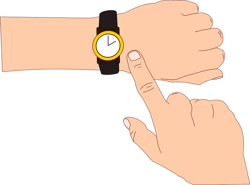 Finger Pointing to the Time on a Wristwatch clipart. Free download ...