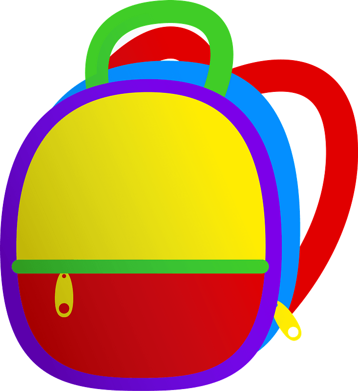 Colorful Kid's Backpack clipart. Free download transparent .PNG | Creazilla