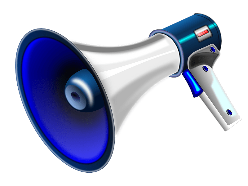 Blue and White Megaphone - Free vector clipart images on creazilla.com