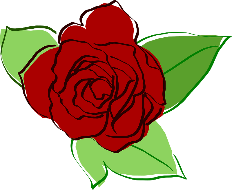 Red Rose Outline Clipart