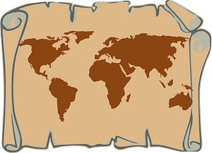 Scroll with map clipart. Free download transparent .PNG | Creazilla