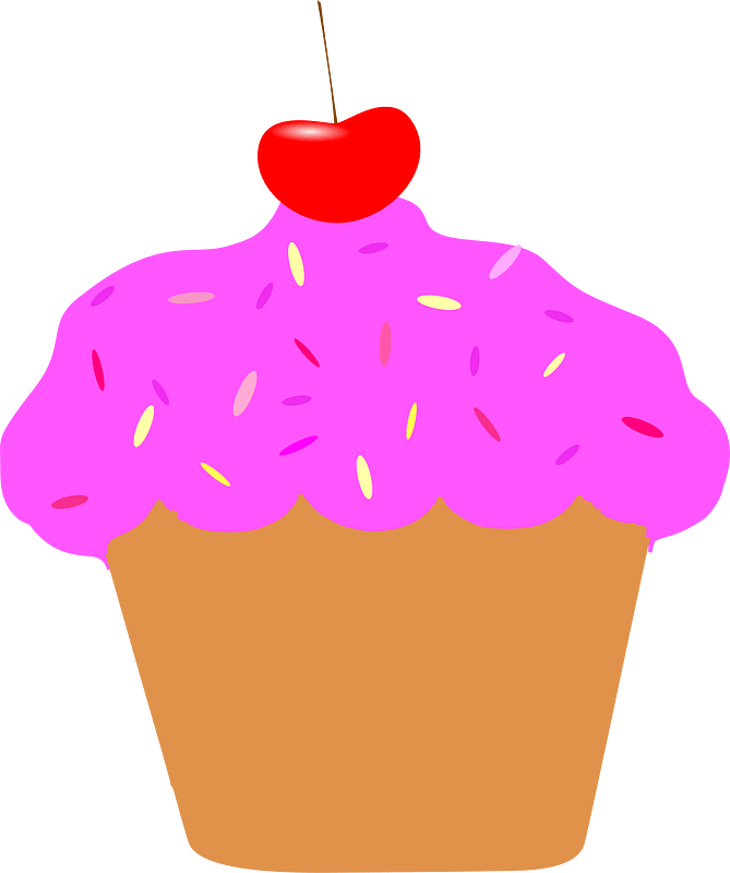 Pink Birthday Cupcakes Clipart