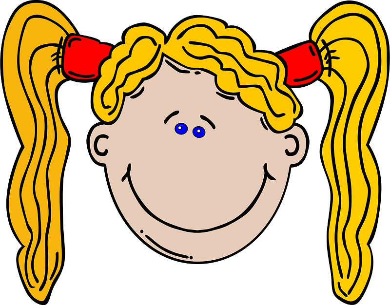 Happy Girl Face Clip Art