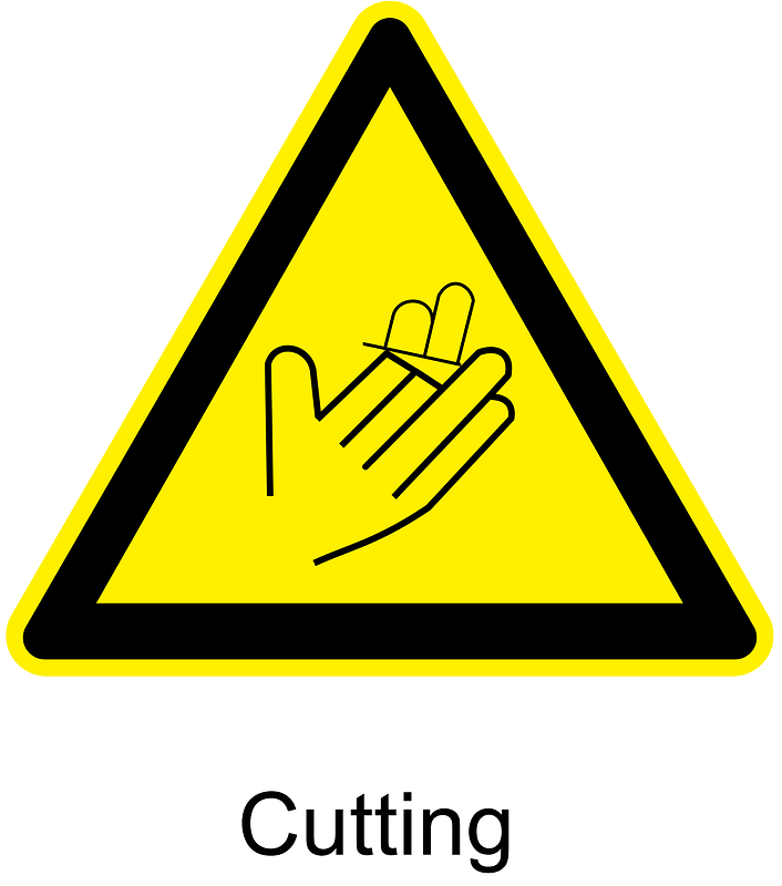Cutting warning sign - Free vector clipart images on creazilla.com