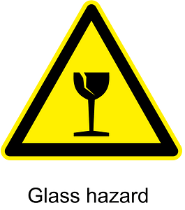 Glass hazard warning sign - Free vector clipart images on creazilla.com