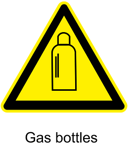 Gas bottles warning sign - Free vector clipart images on creazilla.com