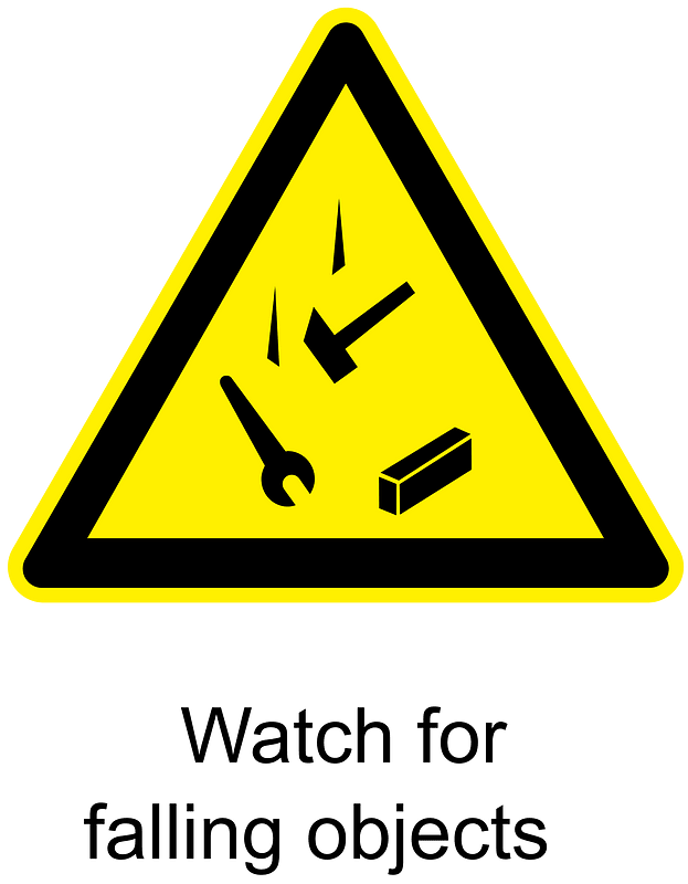 Watch for falling objects warning sign clipart. Free download ...