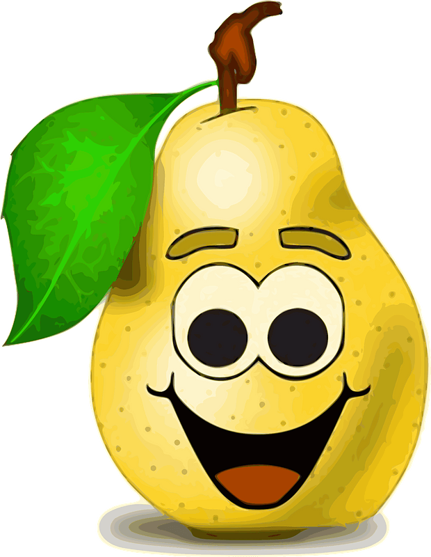 Smiling Pear clipart. Free download transparent .PNG | Creazilla