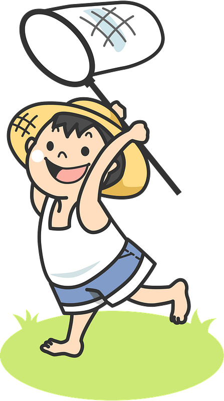 Child is Chasing Insects with a Net - Free vector clipart images on ...