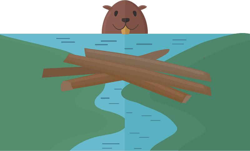 Beaver dam - Free vector clipart images on creazilla.com