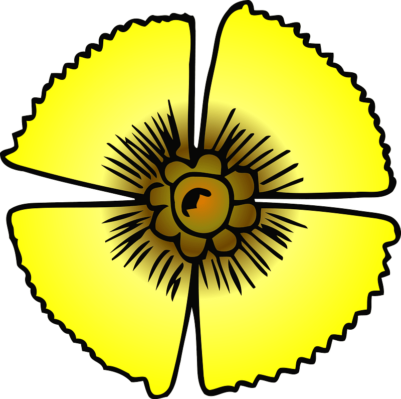 Yellow flower - Free vector clipart images on creazilla.com