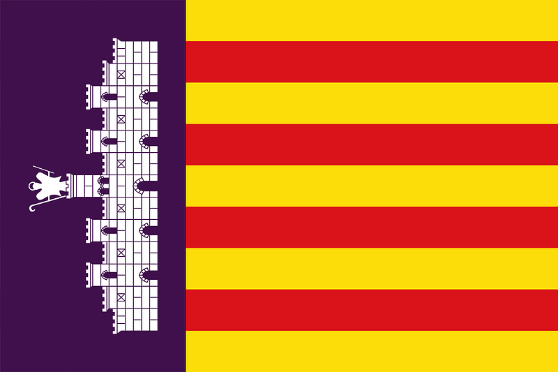Flag of Mallorca clipart. Free download transparent .PNG | Creazilla