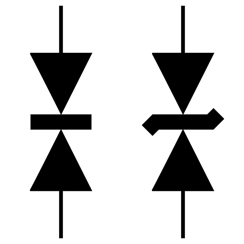 Transient voltage suppression diode symbol - Free vector clipart images ...