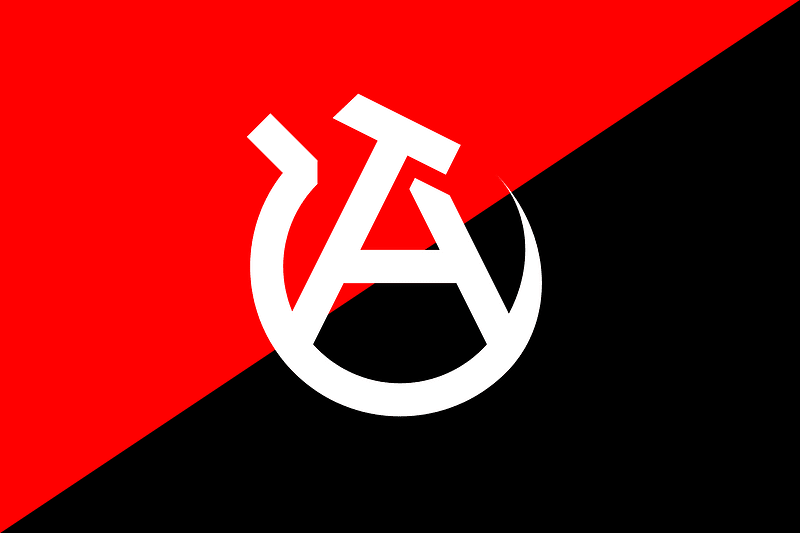 Anarcho-Communist flag with logo clipart. Free download transparent ...